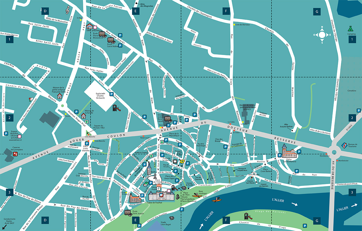 Accès et plan de la ville - Pont du Château